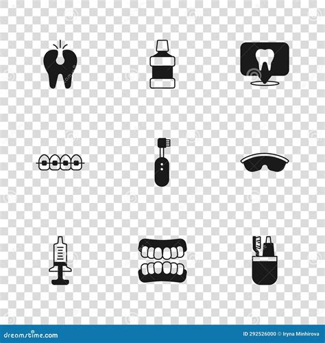 Set Dentures Model Safety Goggle Glasses Toothbrush And Toothpaste Electric Toothbrush