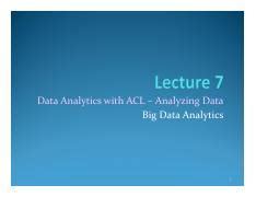 Lecture Big Data Analytics ACL Analyzing Data V Pdf Data Analytics With ACL Analyzing