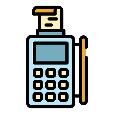 Pos Machine Icon Color Outline Vector 15148837 Vector Art At Vecteezy