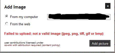 Unable To Upload A Png To Include In A Post From Local Computer Meta Stack Exchange