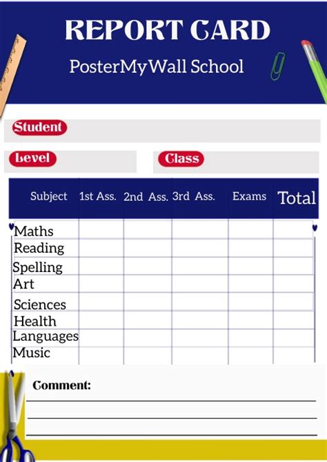 Report Card Template Postermywall