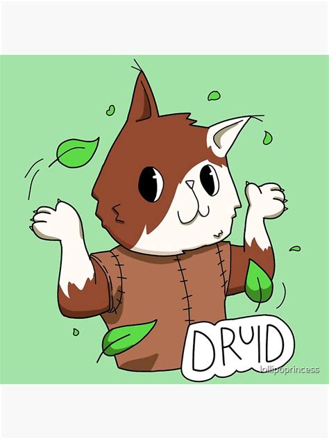 Dnd Kitty Classes Cat Druid Art Print For Sale By Lollipoprincess