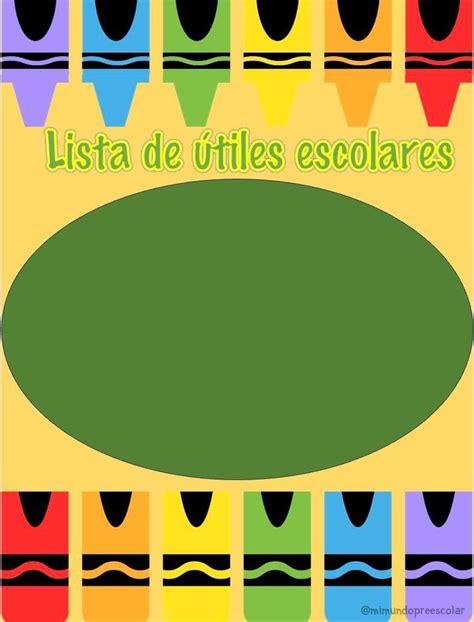 Lista De útiles Escolares Con Fondo De Colores
