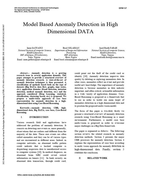 Model Based Anomaly Detection In High Dimensional Data Pdf