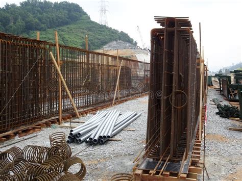 Fabrication Yard For Prestress Concrete Precast Beam Editorial Image