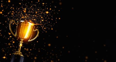 Premium Photo Champion Golden Trophy Isolated On Black Background