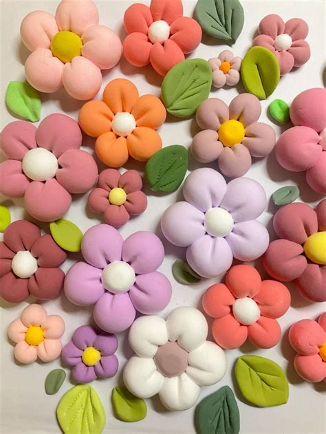 More Foam Clay Flower In The Making Diy Clay Flower Button