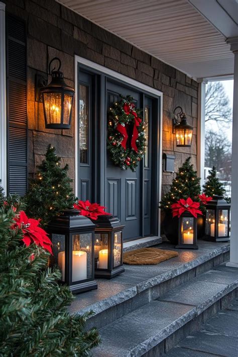 Christmas Porch Ideas With Lanterns For A Warm Festive Ambiance
