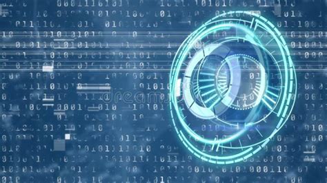 Animation Of Scope Scanning Over Binary Coding On Blue Background Stock Video Video Of