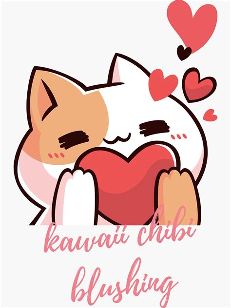 Kawaii Chibi Blushing Sticker For Sale By Rerm Redbubble