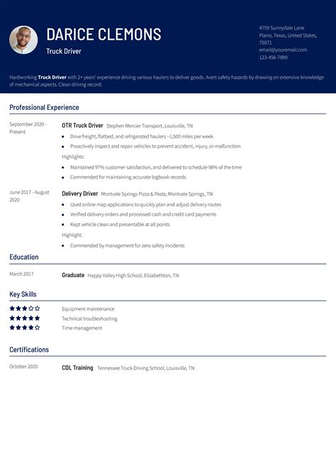 10 Truck Driver Resume Examples And Templates For 2024
