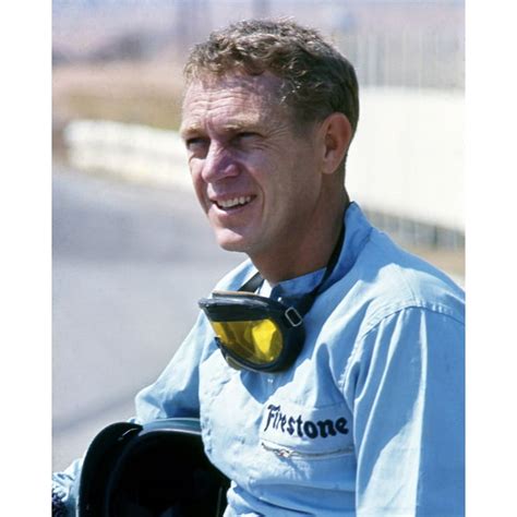 Mcqueen Smiling On Race Track Wearing Racing Driver Outfit 24x36 Classic Hollywood Poster