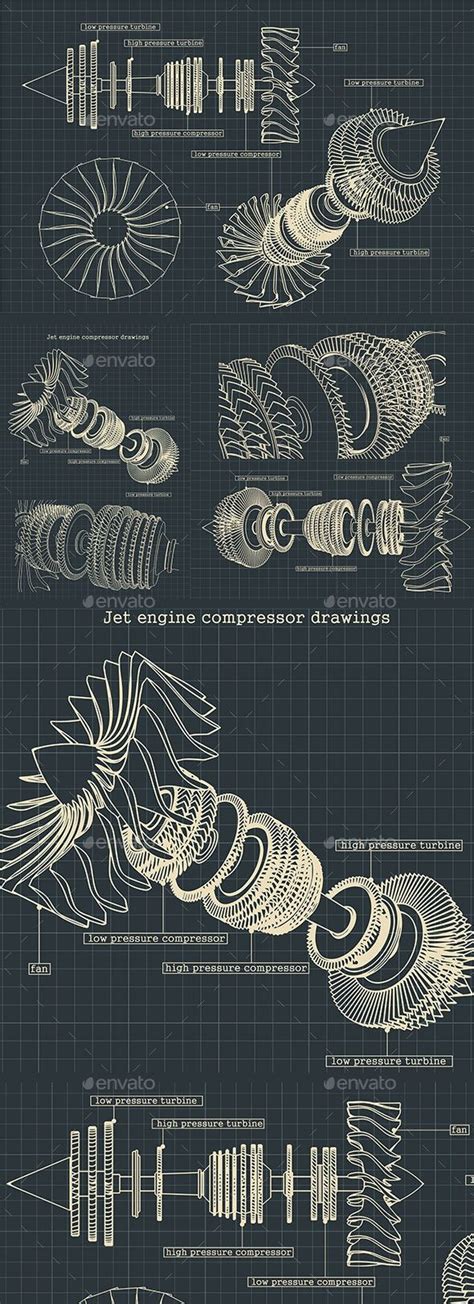 Jet Engine Compressor Drawings Set Artofit