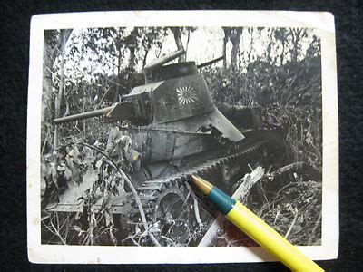 Great Original Wwii Knocked Out Japanese Tank In Jungle Photograph