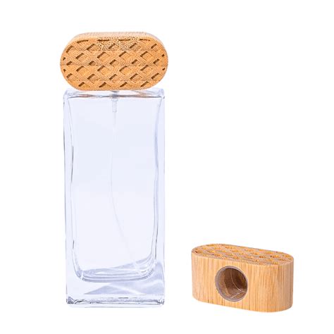 Perfume Packaging Biodegradable Glass Bottle Bamboo Cap Yicai Bamboo