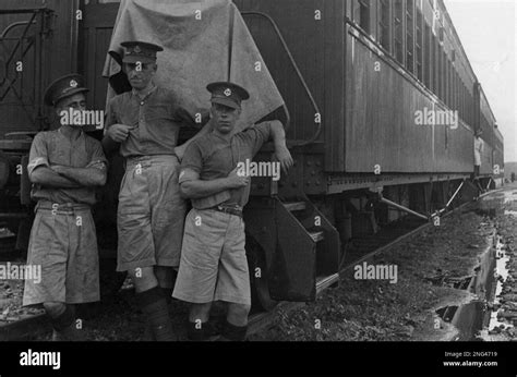 British Soldiers In Railway Coaches Near The Hong Kong Border August