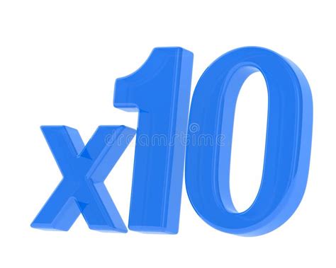Blue X10 Symbol On White Background Isolated 3d Illustration Stock