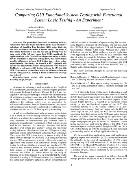 Pdf Comparing Gui Functional System Testing With Functional System Logic Testing An Experiment
