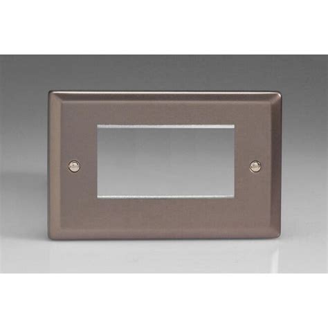 Varilight Classic Datagrid Twin Plate 4 Grid Spaces Pewter The Factory Shop Poole Lighting