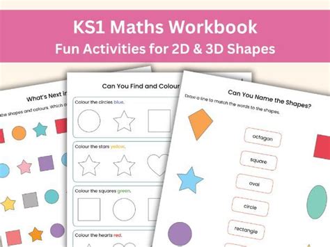 Ks1 2d And 3d Shapes Workbook Maths Worksheets Geometry Printable