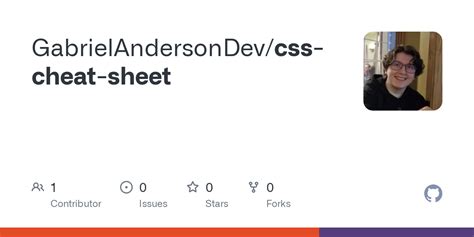 GitHub GabrielAndersonDev Css Cheat Sheet