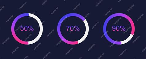 premium vector circle loading progress indicator with percents