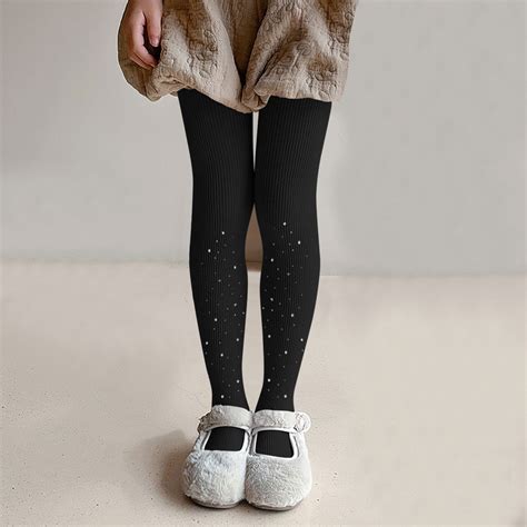 Dazeni Girls Glitter Soft Cotton Leggings Seamless Sparkle Tights High