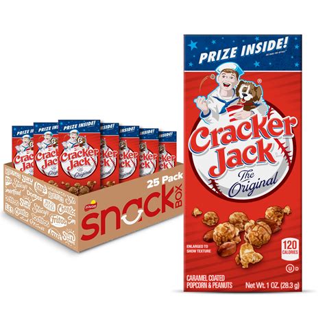 Cracker Jack Caramel Coated Popcorn And Peanuts Original 1 Ounce Boxes Pack Of 25 For Sale