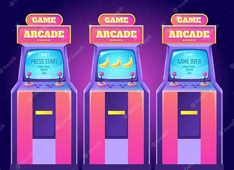 Premium Vector Game Arcade Retro Machine Video Screen Interface