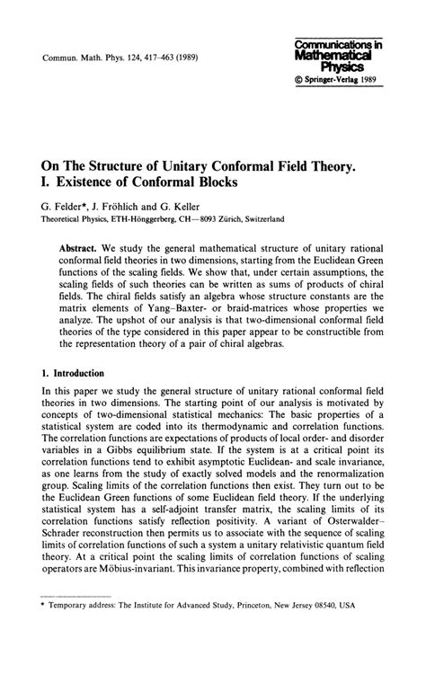 Pdf On The Structure Of Unitary Conformal Field Theory I Existence