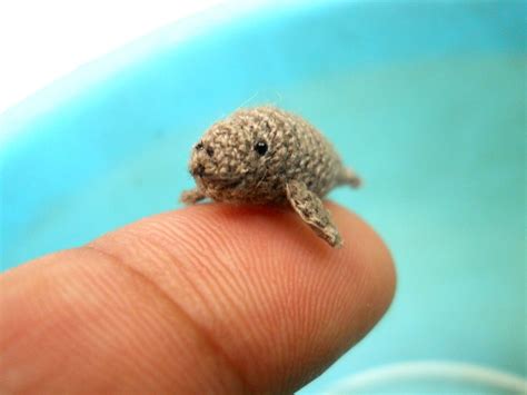 Miniature Manatee Tiny Crochet Micro Amigurumi Stuffed Etsy