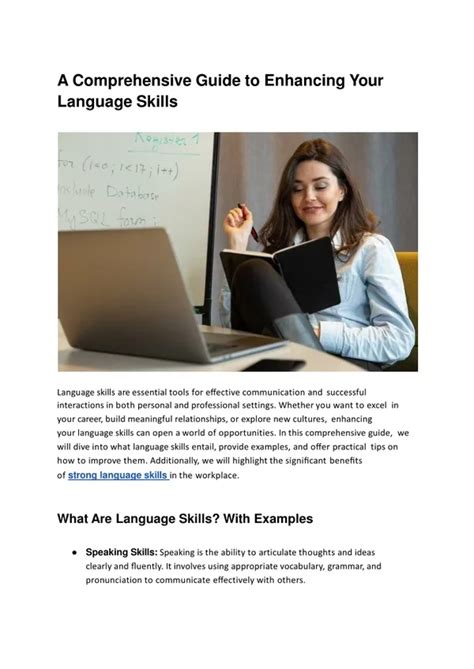 Ppt A Comprehensive Guide To Enhancing Your Language Skills