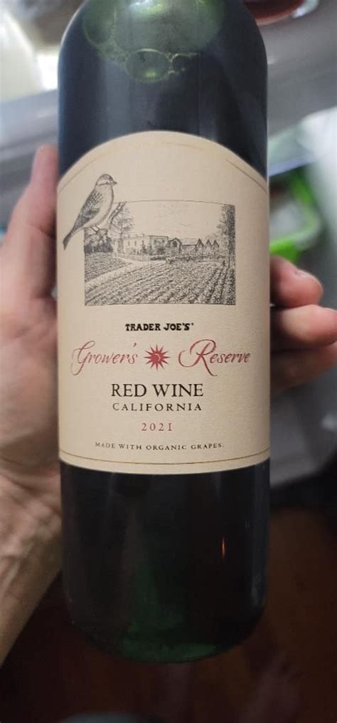 2021 Trader Joes Growers Reserve Red Wine Usa California