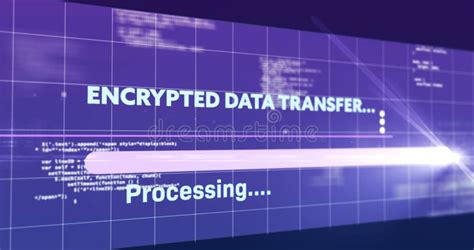 image of encrypted data transfer text flickering digital interface on
