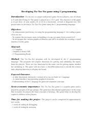 Developing Tic Tac Toe Game Using C Programming Google Docs Pdf Developing Tic Tac Toe Game