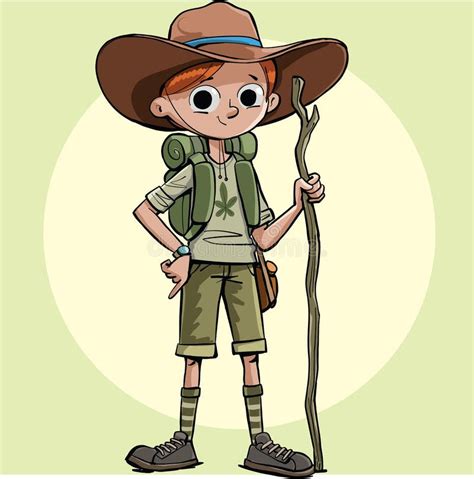 Boy Explorer Ready For Expedition Stock Illustration Illustration Of