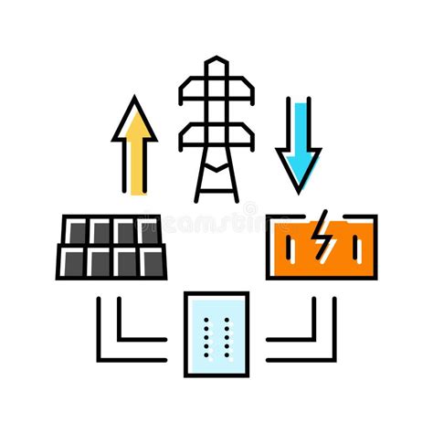 Microgrids Electric Grid Color Icon Vector Illustration Stock