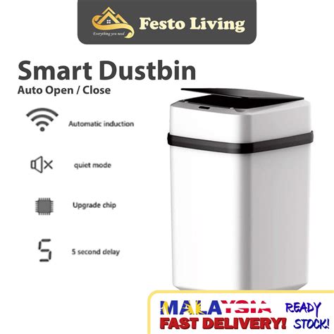 Smart Sensor Dustbin Trash Automatic Opening Dustbin Smart Rubbish Bin Bakul Sampah Auto Tong