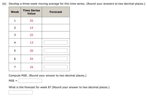 Solved Consider The Following Time Series Data A