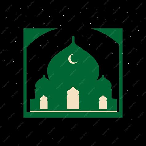 Premium Vector Islamic Colourful Mosque Design With Black Background