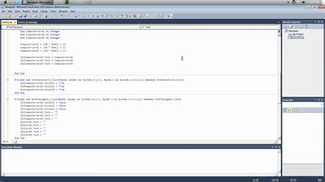 Blackjack Tutorial Part 2 Vb 2010 Express Youtube