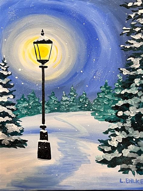 Winter Light On Canvas 16 X 20 Ehlke Art