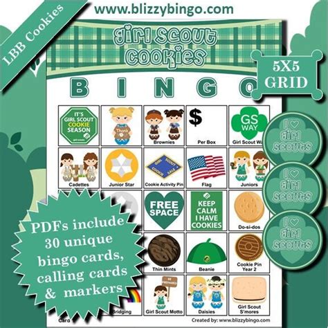 Printable Girl Scout Bingo Cards