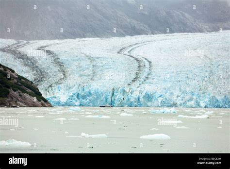 Tourist Ship In Front Of Dawes Glacier Endicott Arm Inside Passage