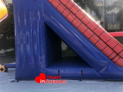 16ft Super Hero Dual Lane Water Slide Heart Inflatables Factory