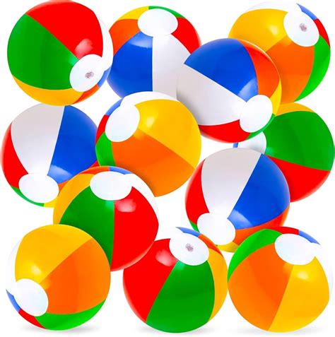 Artcreativity Rainbow Inflatable Beach Balls 12 Pack 8 In
