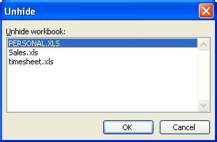 Hiding And Unhiding Worksheets Microsoft Excel