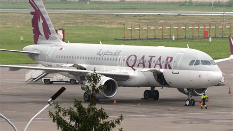 Qatar Airways Aircraft Stationed On The Apron Stock Footage Video Of