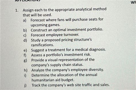 Solved For The Following Methods Descriptive Predictive