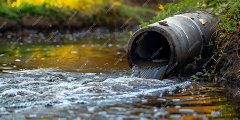 Contaminación Causada Por Una Tubería De Drenaje De Aguas Residuales